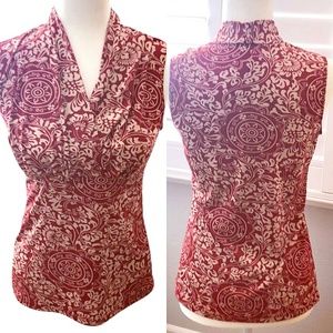 Jkla | Tops | Red White Jkla Wrap Front Style Print Tank M | Poshmark